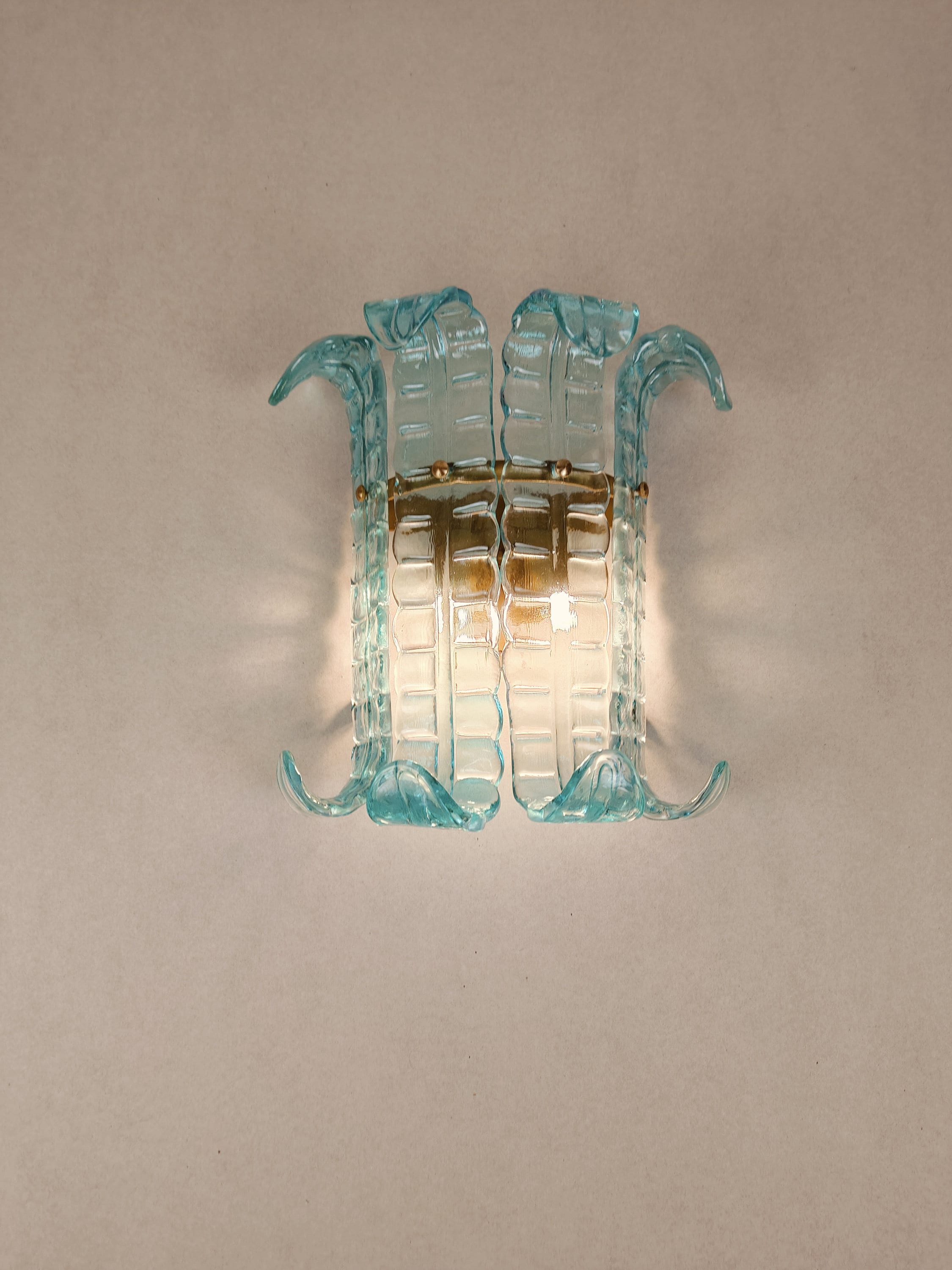 Murano Glass Felci Green Teal Wall Sconce - Etsy
