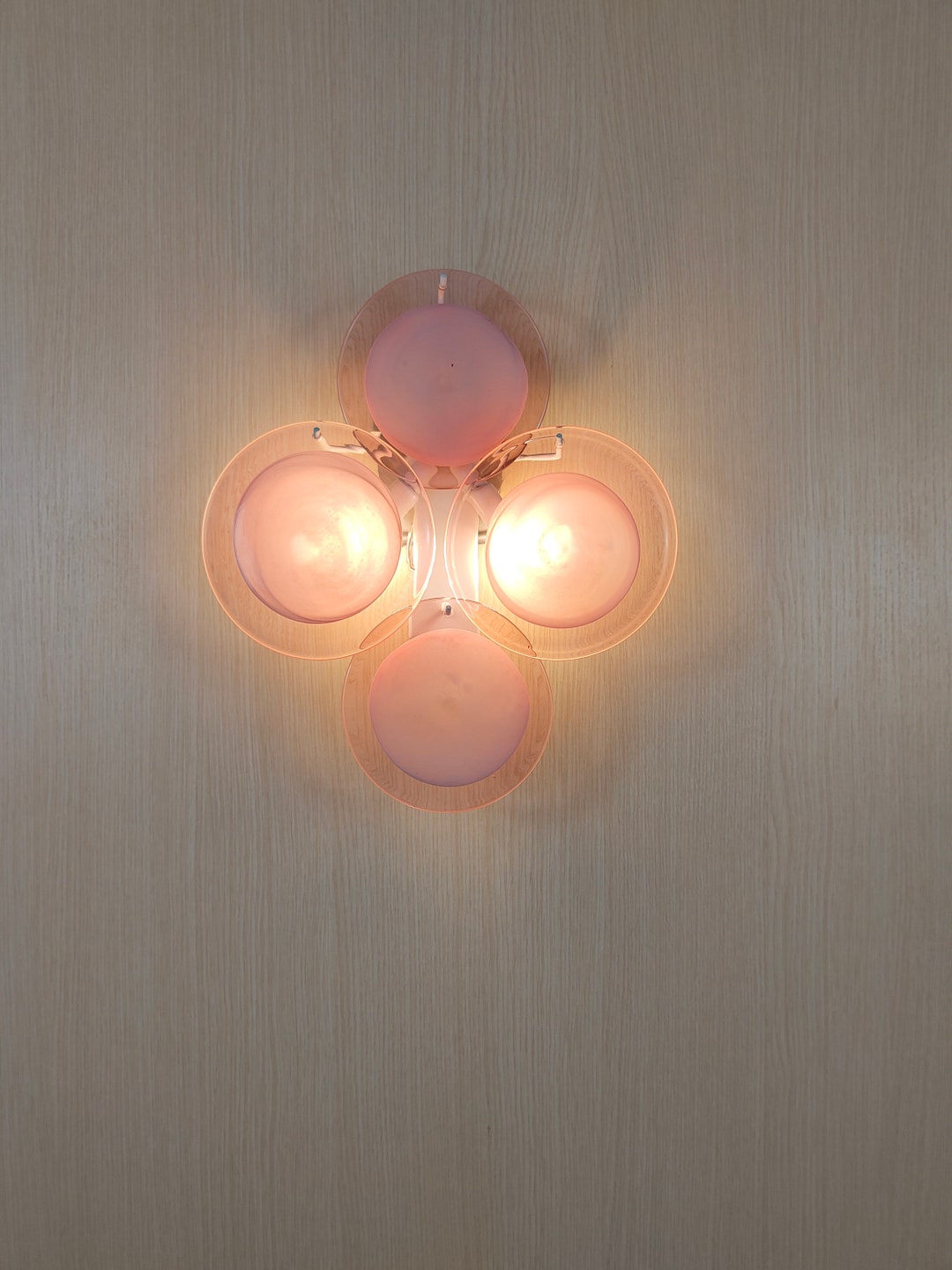 Murano Glass Pink Discs Wall Sconce - Etsy