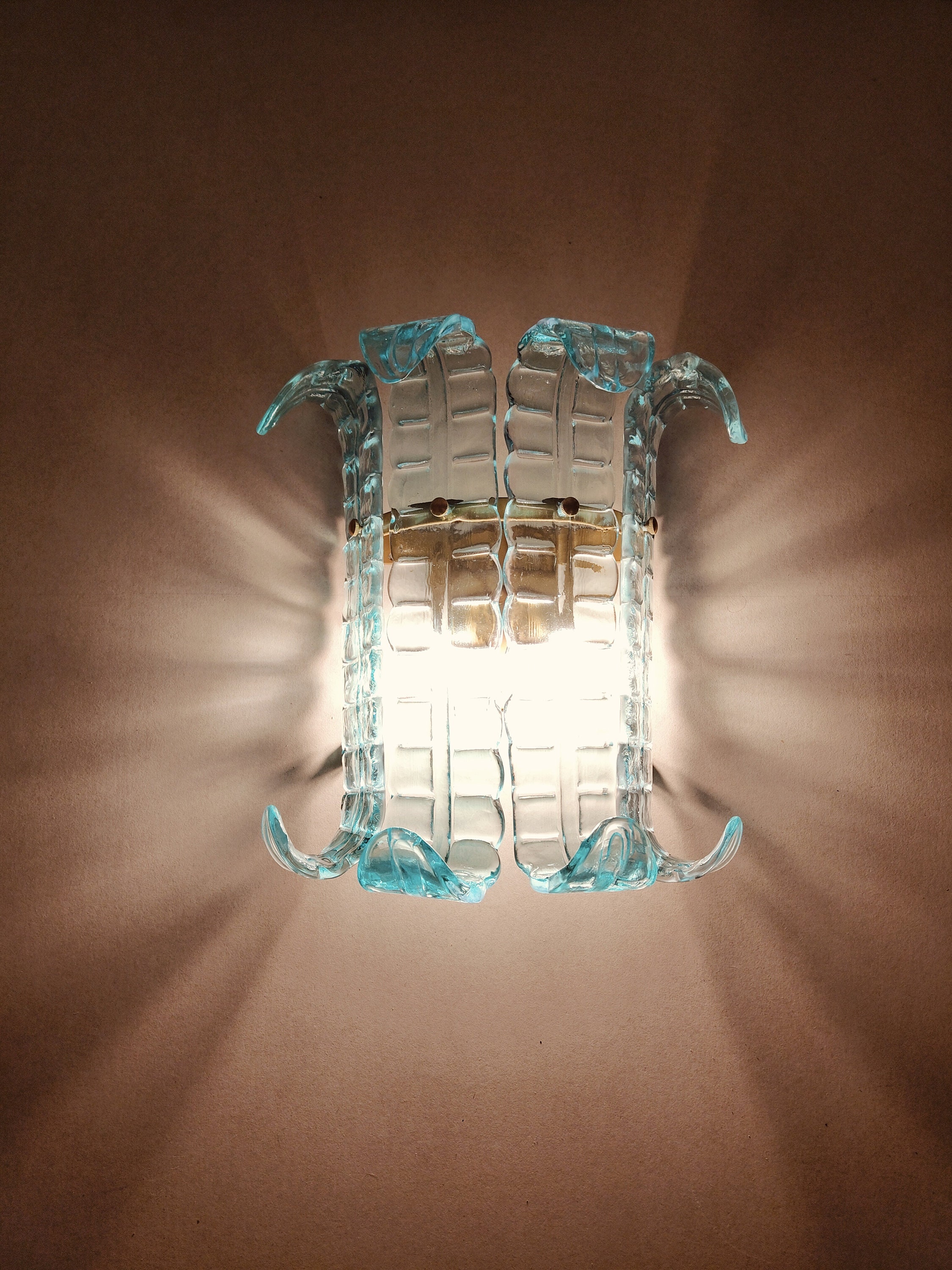 Murano Glass Felci Green Teal Wall Sconce - Etsy