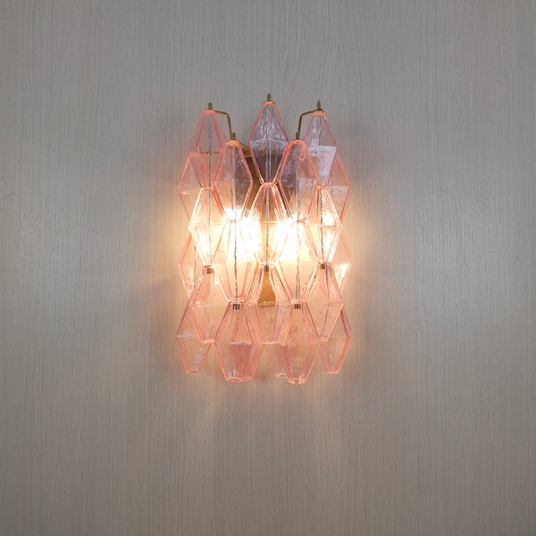 Pink Glass Wall Light - Etsy