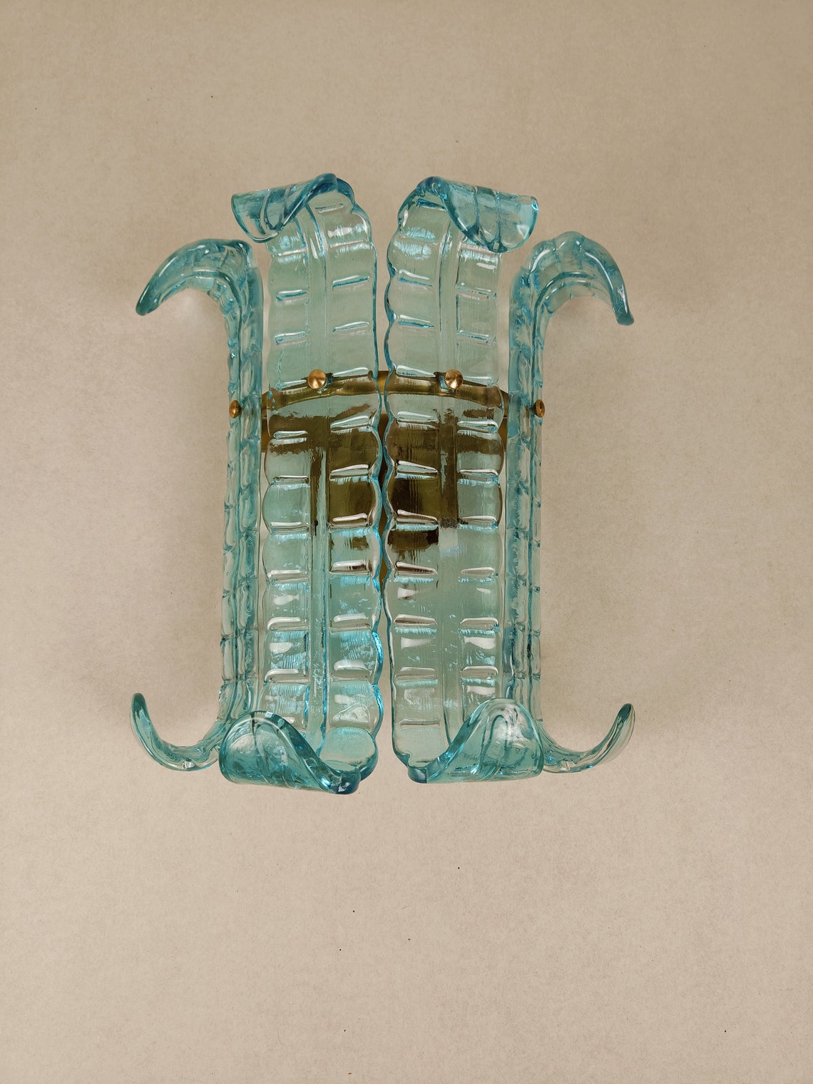 Murano Glass Felci Green Teal Wall Sconce - Etsy