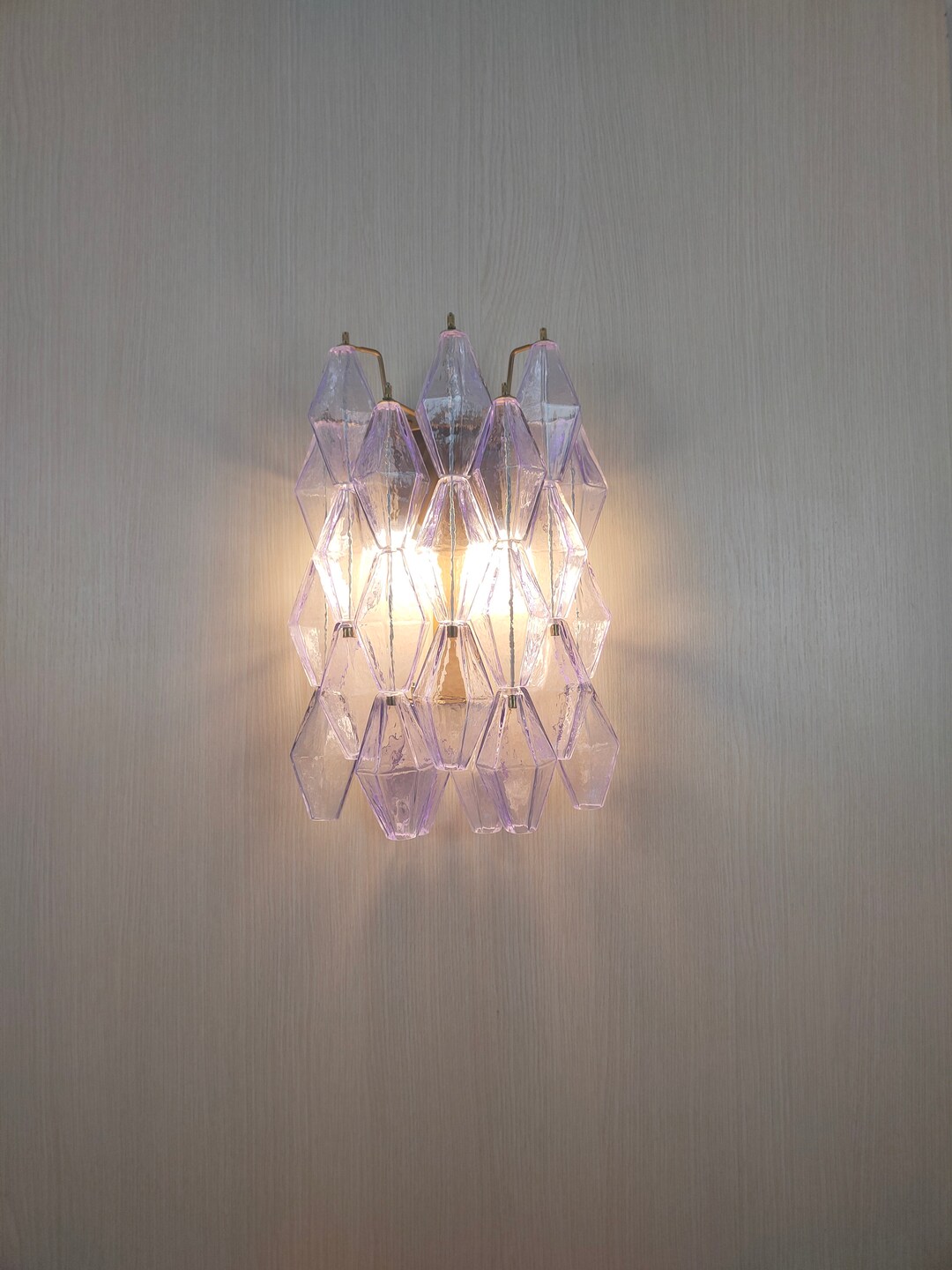 Murano Glass Polyhedral Wall Sconce in Purple Lavender Color - Etsy