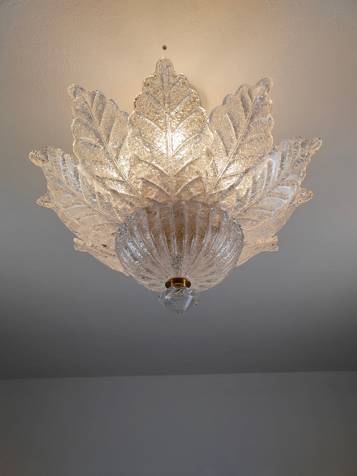 Murano Glass Leaves Flush Mount - Etsy