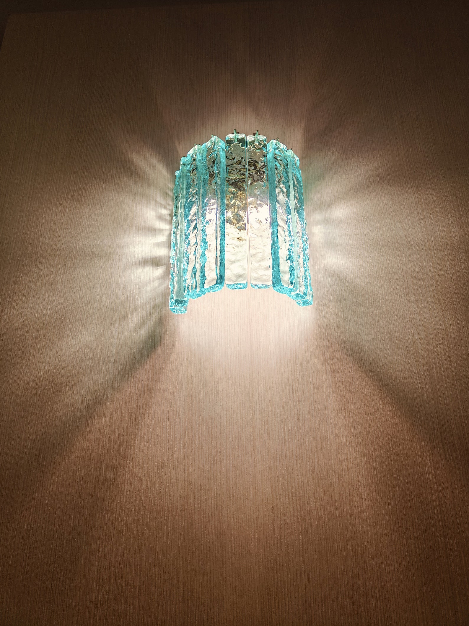 Murano Glass Green Teal Icy Bars Wall Sconce - Etsy