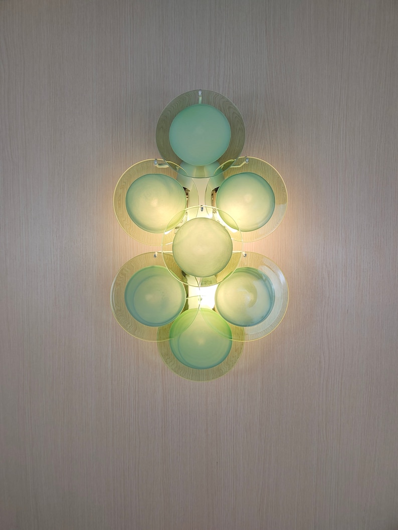 Murano Glass Green Discs Wall Sconce - Etsy