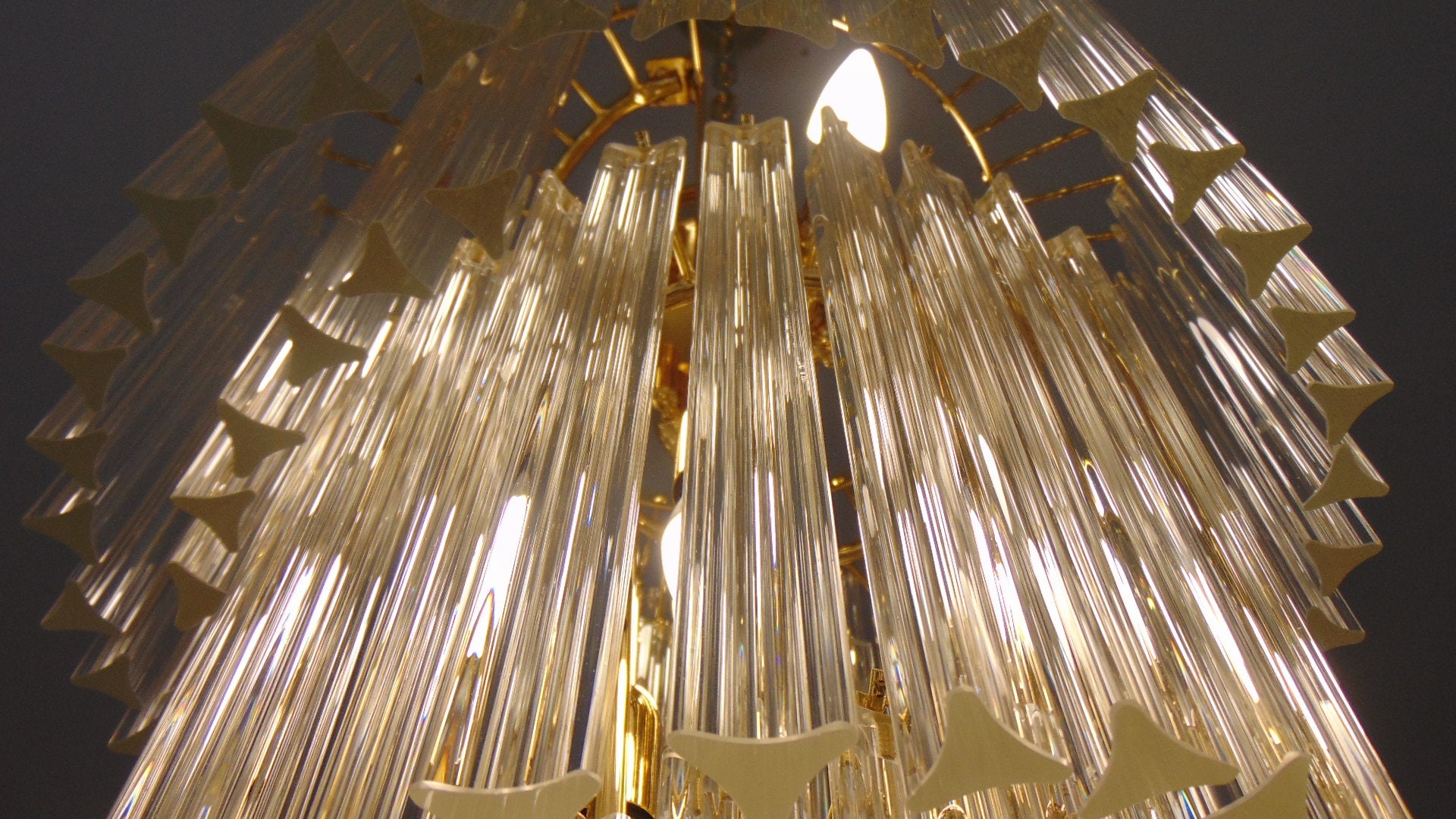 Murano Glass Clear Trihedral Chandelier Falling Cascade Spiral - Etsy