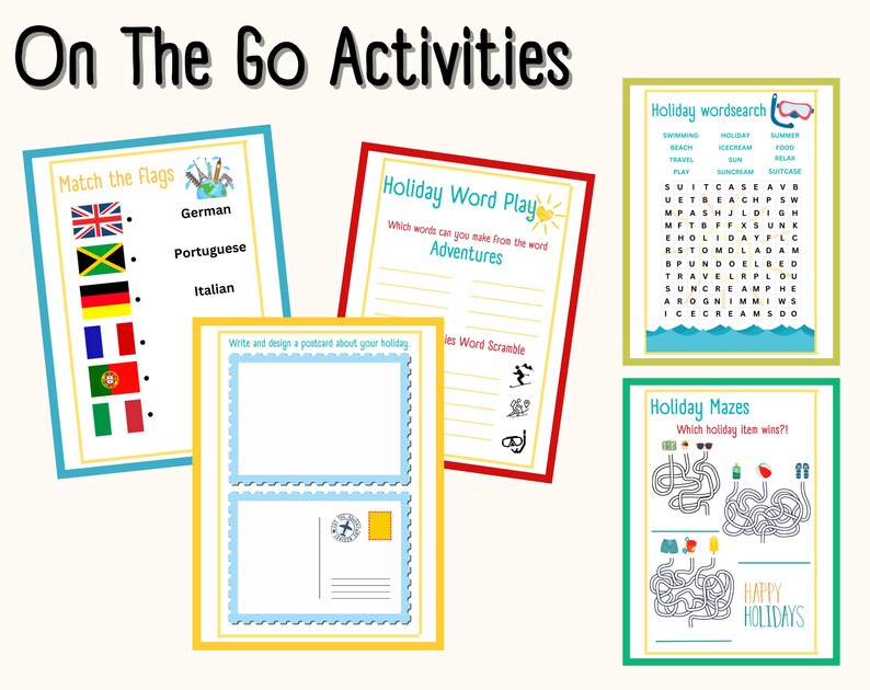 Printable Kids Travel Journal & Fun Activities, Holiday Journal, Travel ...