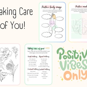 Printable Self-care Checklist Bundle, Mindfulness Mental Health Kit ...