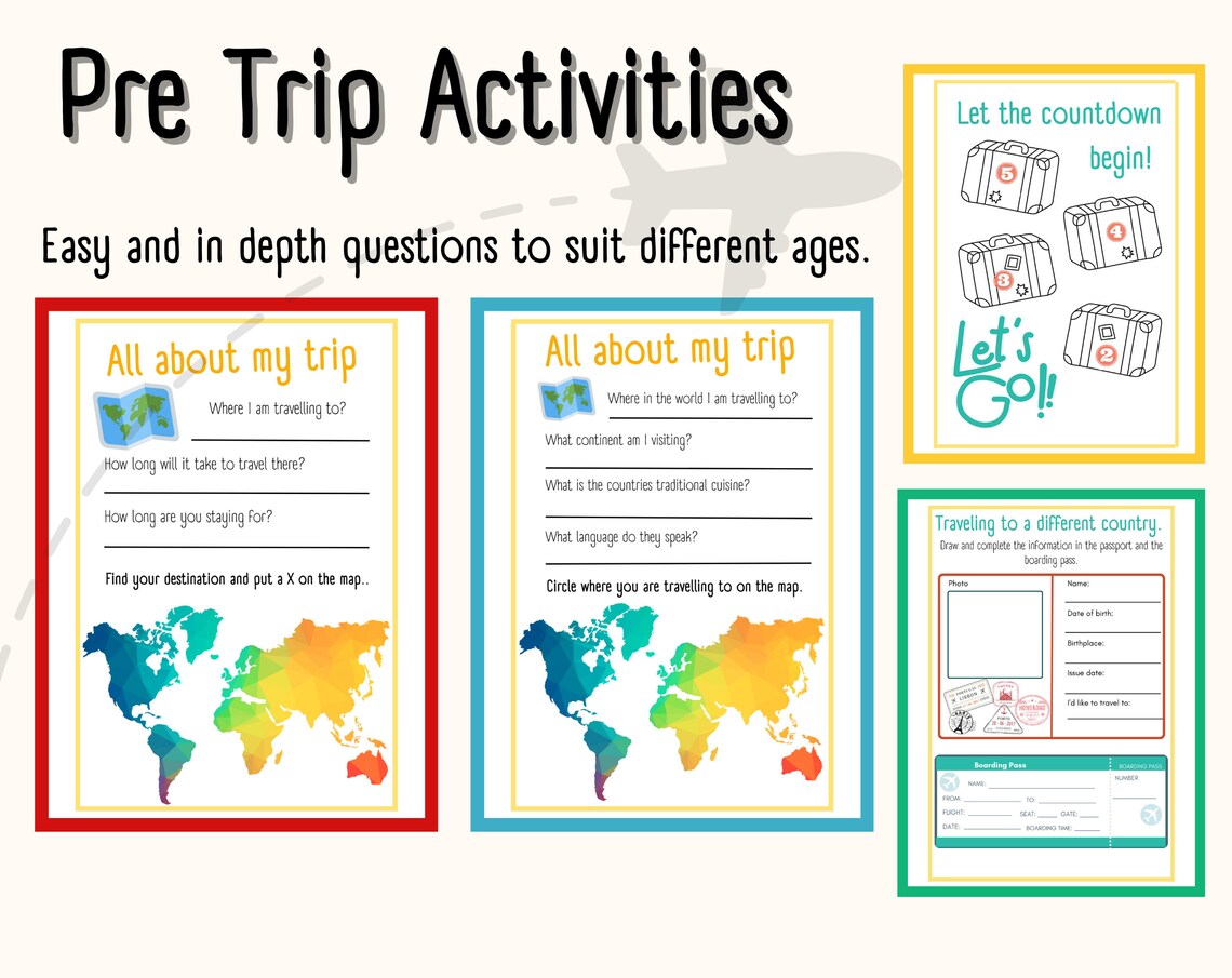 Printable Kids Travel Journal & Fun Activities, Holiday Journal, Travel ...