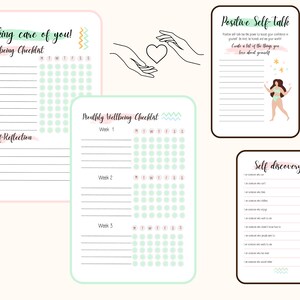 Printable Self-care Checklist Bundle, Mindfulness Mental Health Kit ...