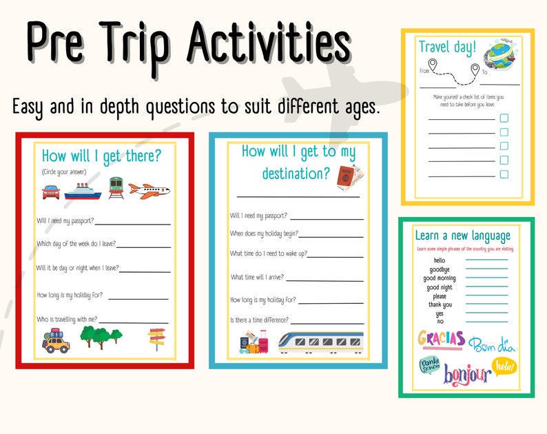 Printable Kids Travel Journal & Fun Activities, Holiday Journal, Travel ...