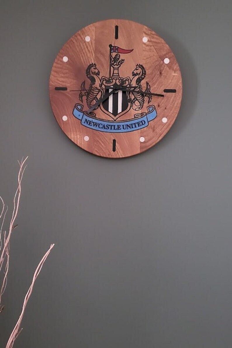 Solid Oak Newcastle United Wall Clock - Etsy