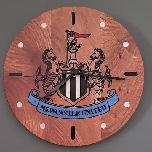 Solid Oak Newcastle United Wall Clock - Etsy
