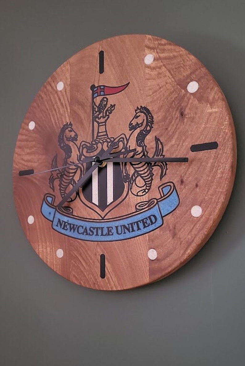 Solid Oak Newcastle United Wall Clock - Etsy