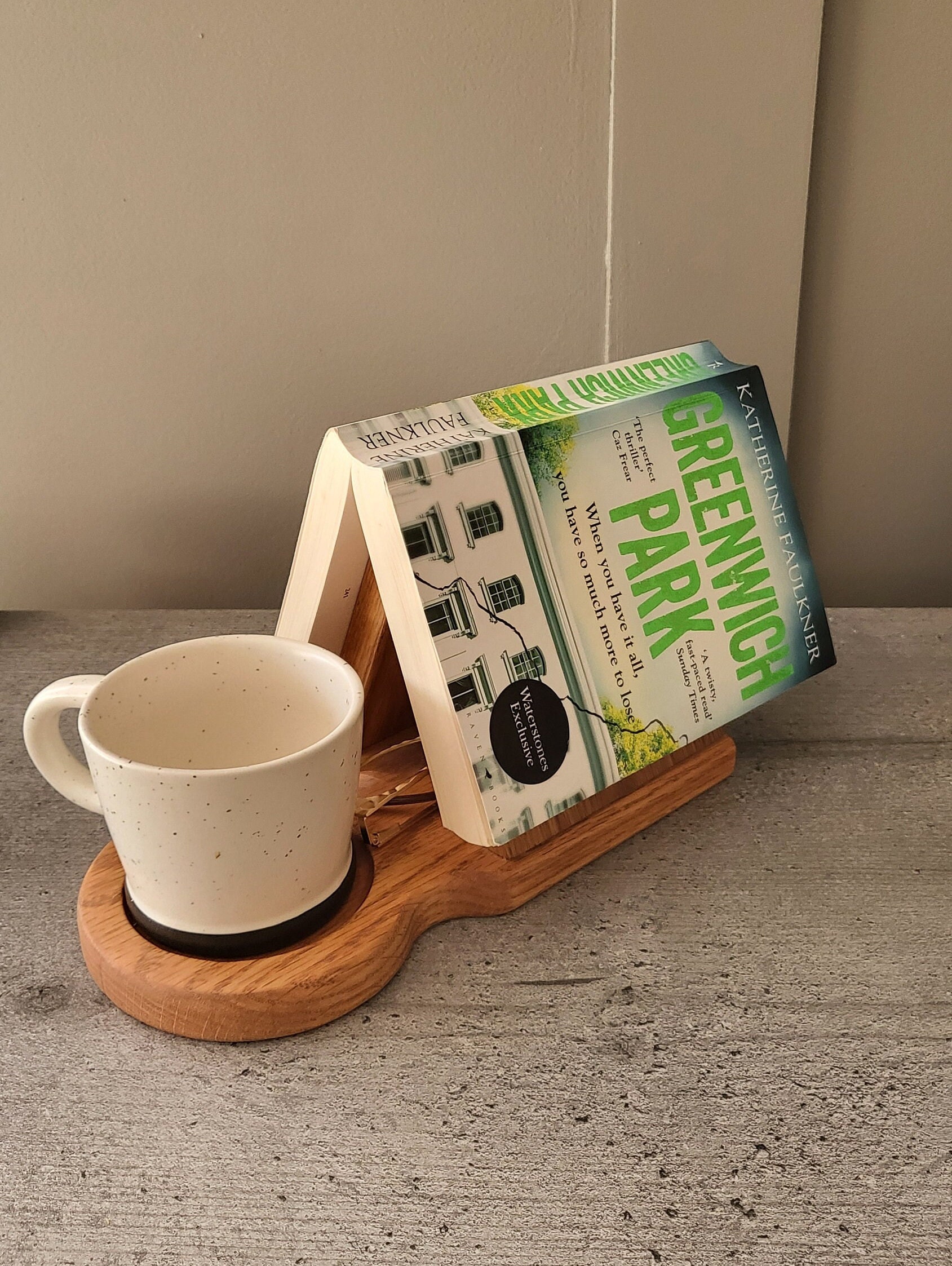 Handcrafted Oak Book Rest, Personalised With Name or Book Quote. Keep ...