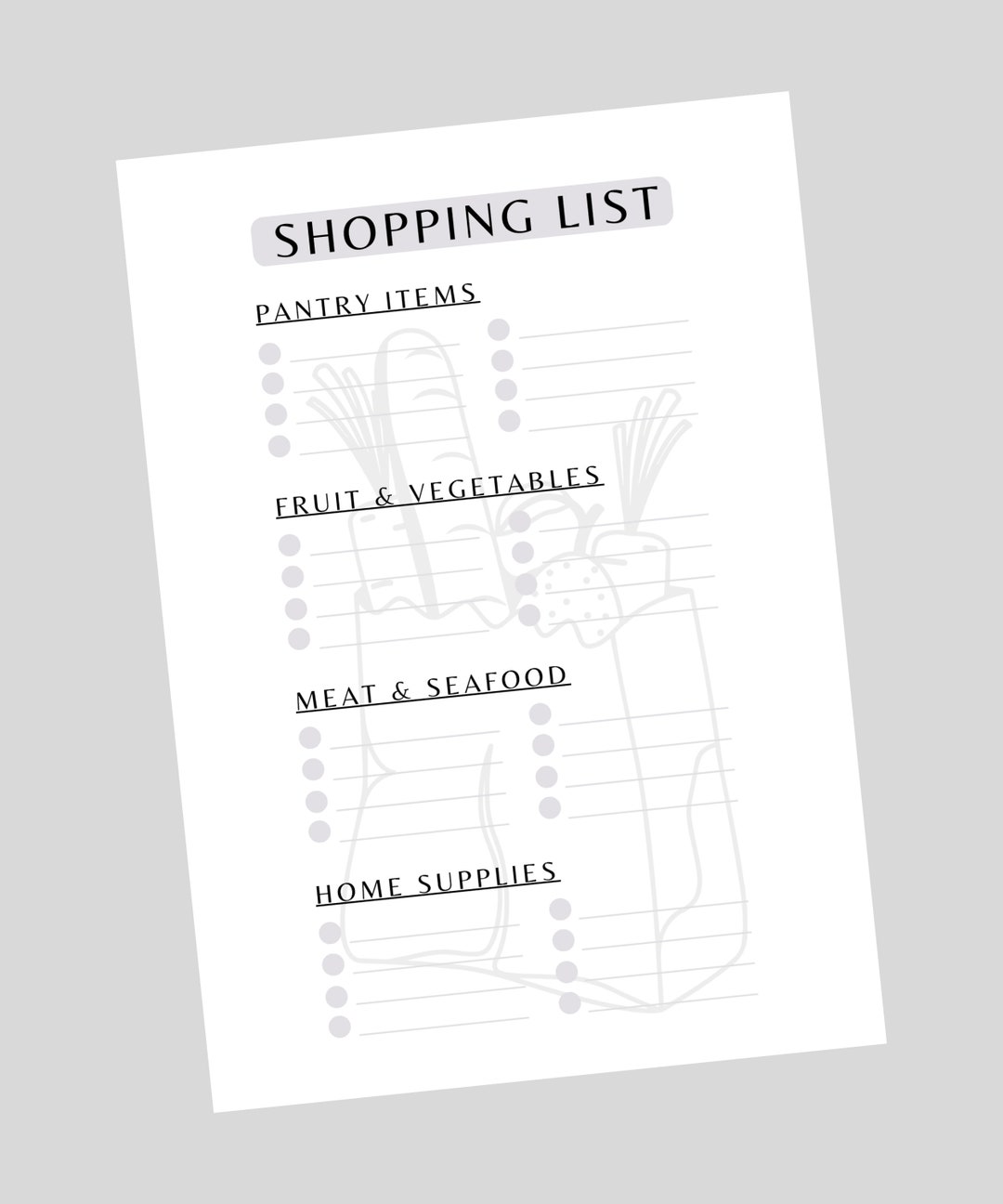 Digital Download Shopping List, Easy to Remember, Easy to Shop - Etsy