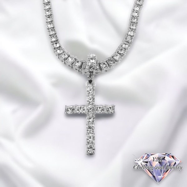 Iced Out Cross Chain - Etsy