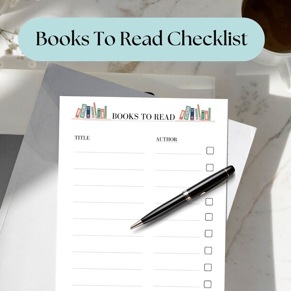 Books to Read Checklist - Etsy