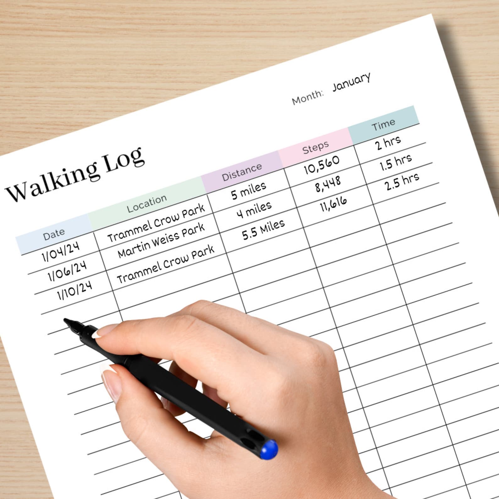 Walking Log Tracker Printable, Walking Journal, Steps Tracker, Miles ...