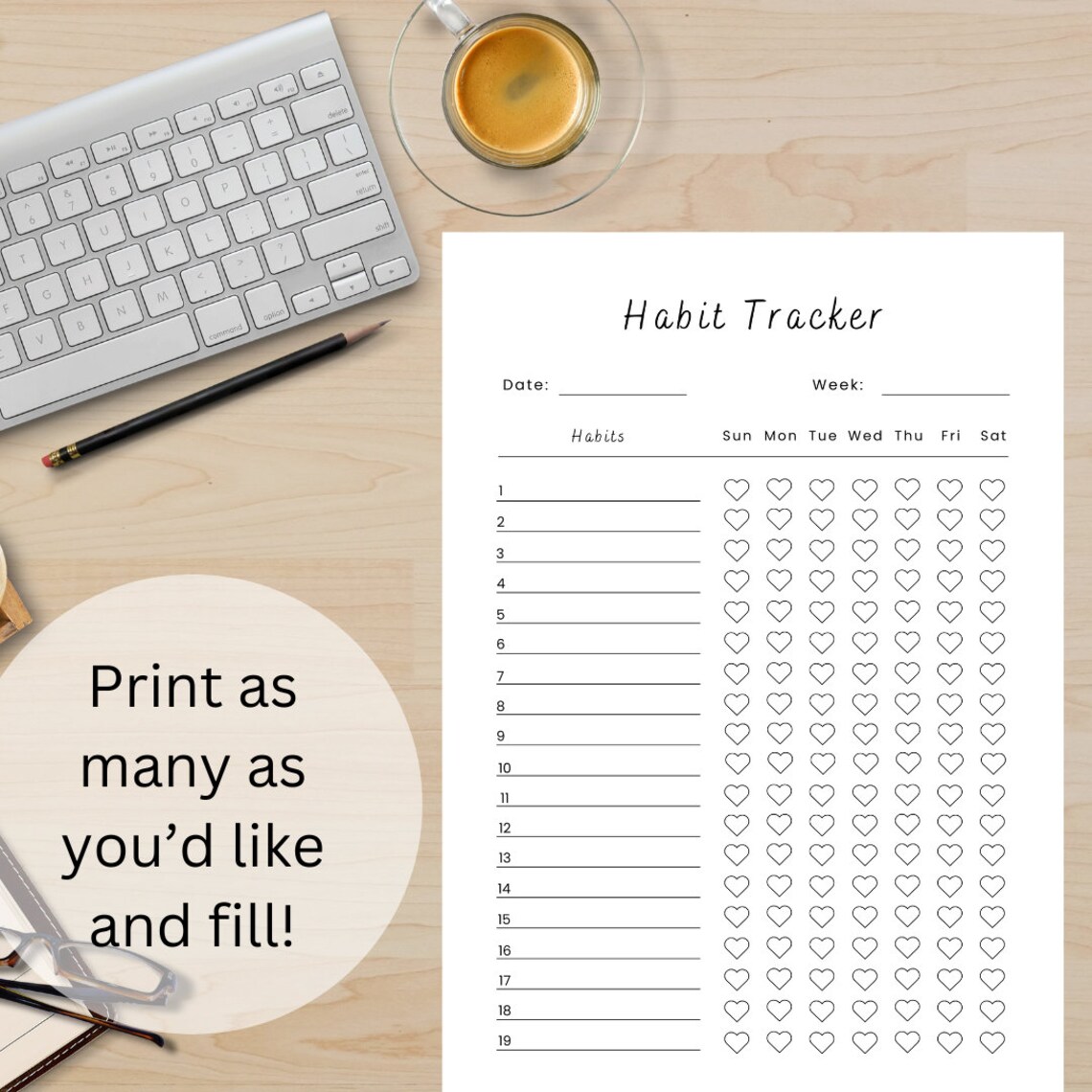 Weekly Habit Tracker, Printable Routine Tracker, Habit Tracker Template ...