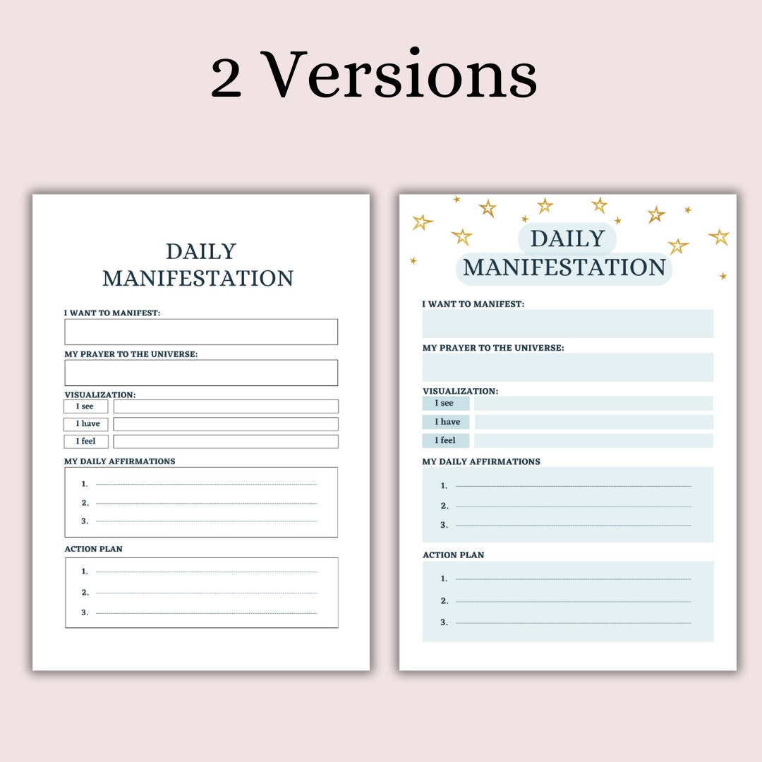 Manifestation Planner, Daily Manifestation Planner, Self-care Planner ...