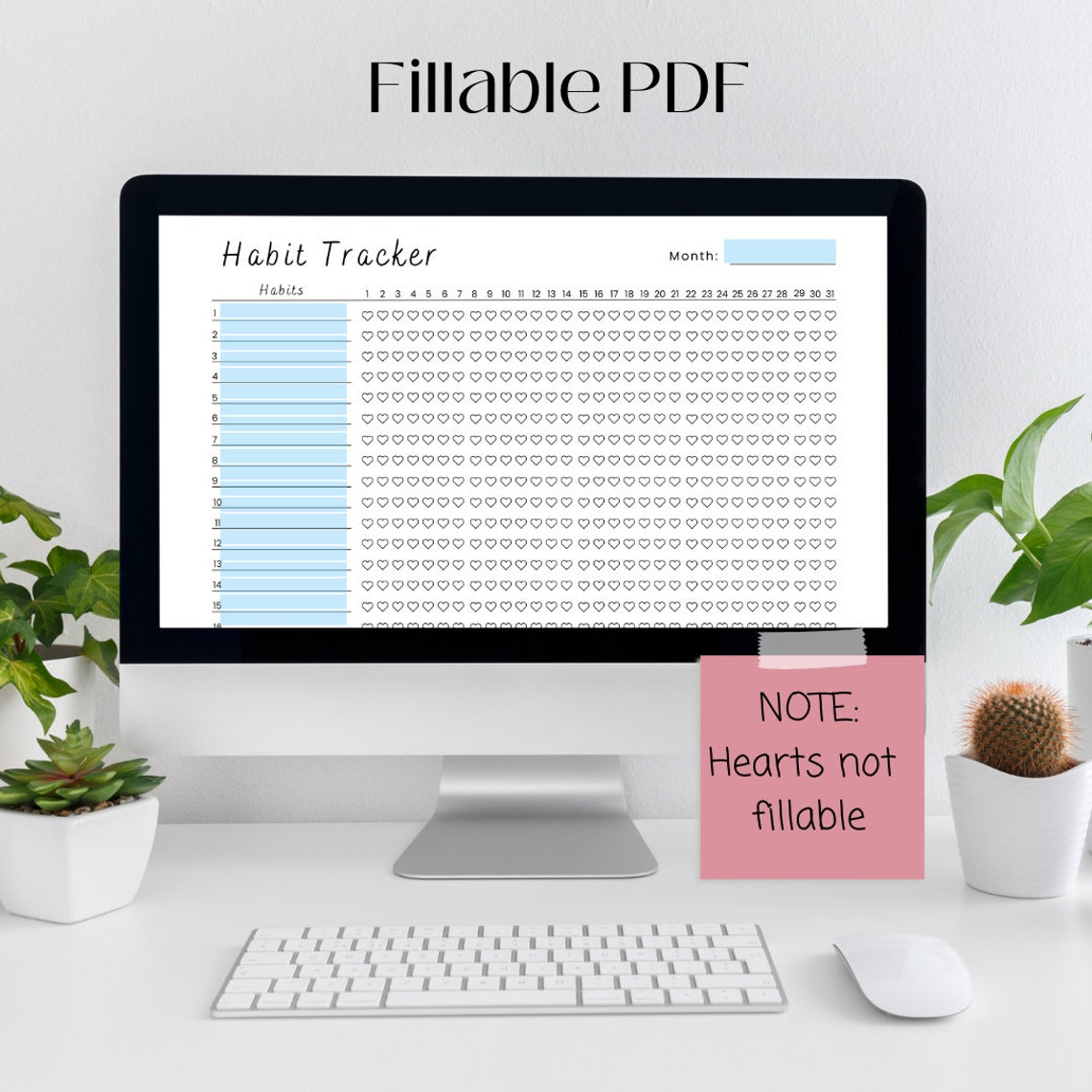 Monthly Habit Tracker Printable, Routine Tracker Landscape, Habit ...
