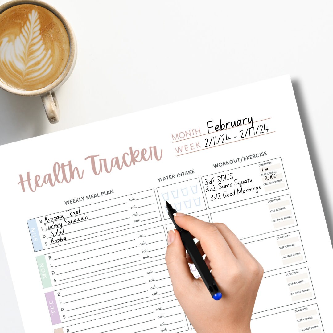 Health Tracker, Meal Planner, Workout Template, Exercise Planner, Meal ...
