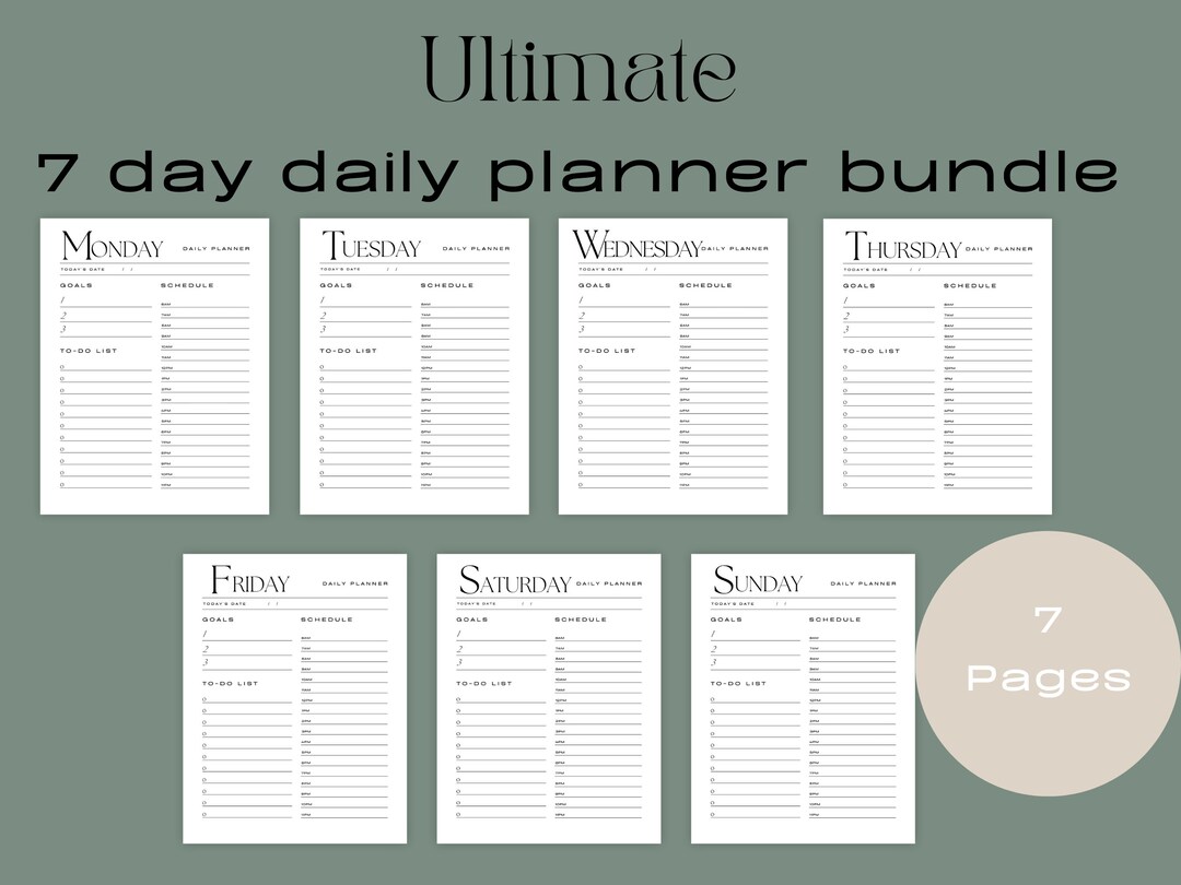 Daily Task Printable Planner Workday Schedule Daily Planner - Etsy