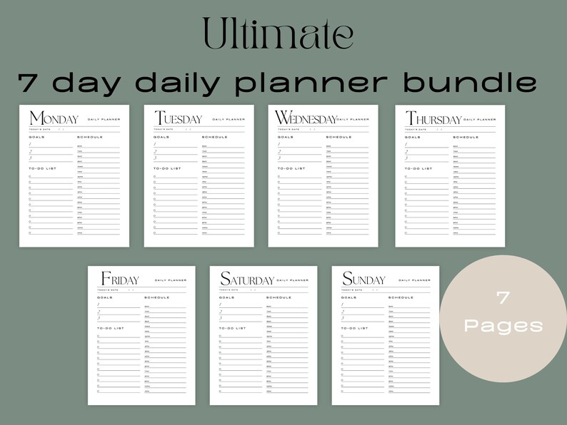 Daily Task Printable Planner Workday Schedule Daily Planner - Etsy