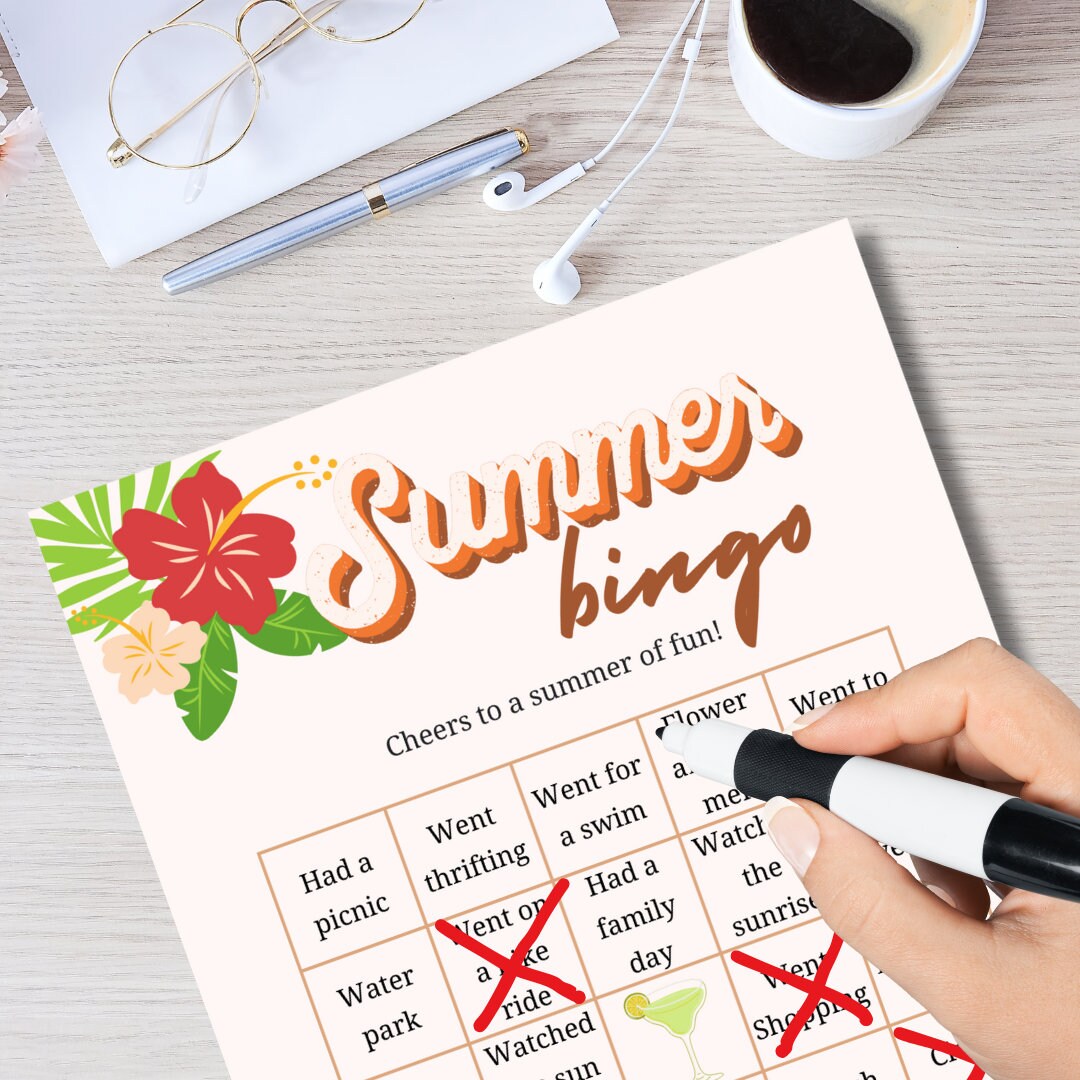 Summer Bingo Activity Card Printable, Fun Activities for Girls, Summer ...