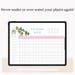Monthly Plant Watering Checklist Template, Plant Care Tracker, House ...