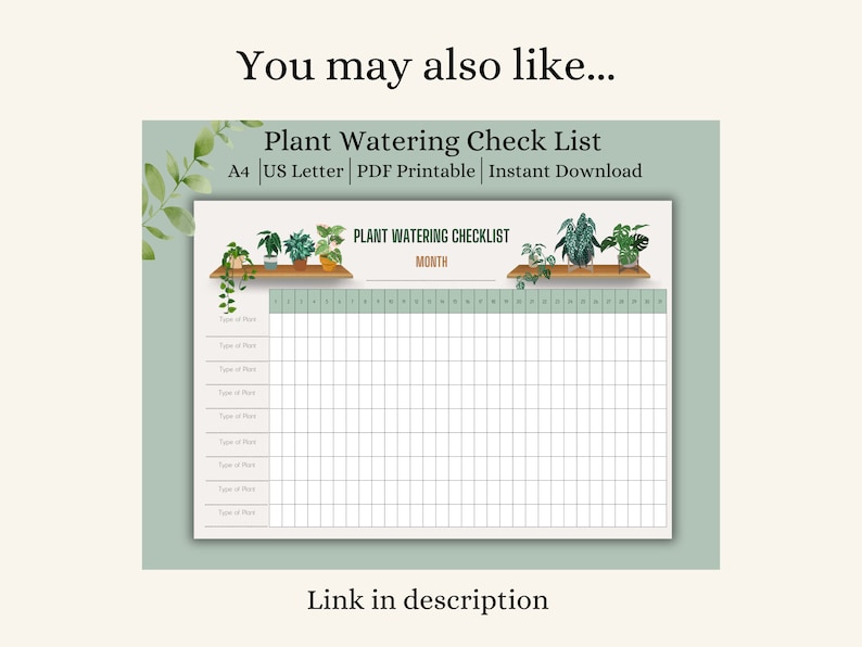 Weekly Plant Watering Chart, Houseplant Watering Schedule, Plant Care ...
