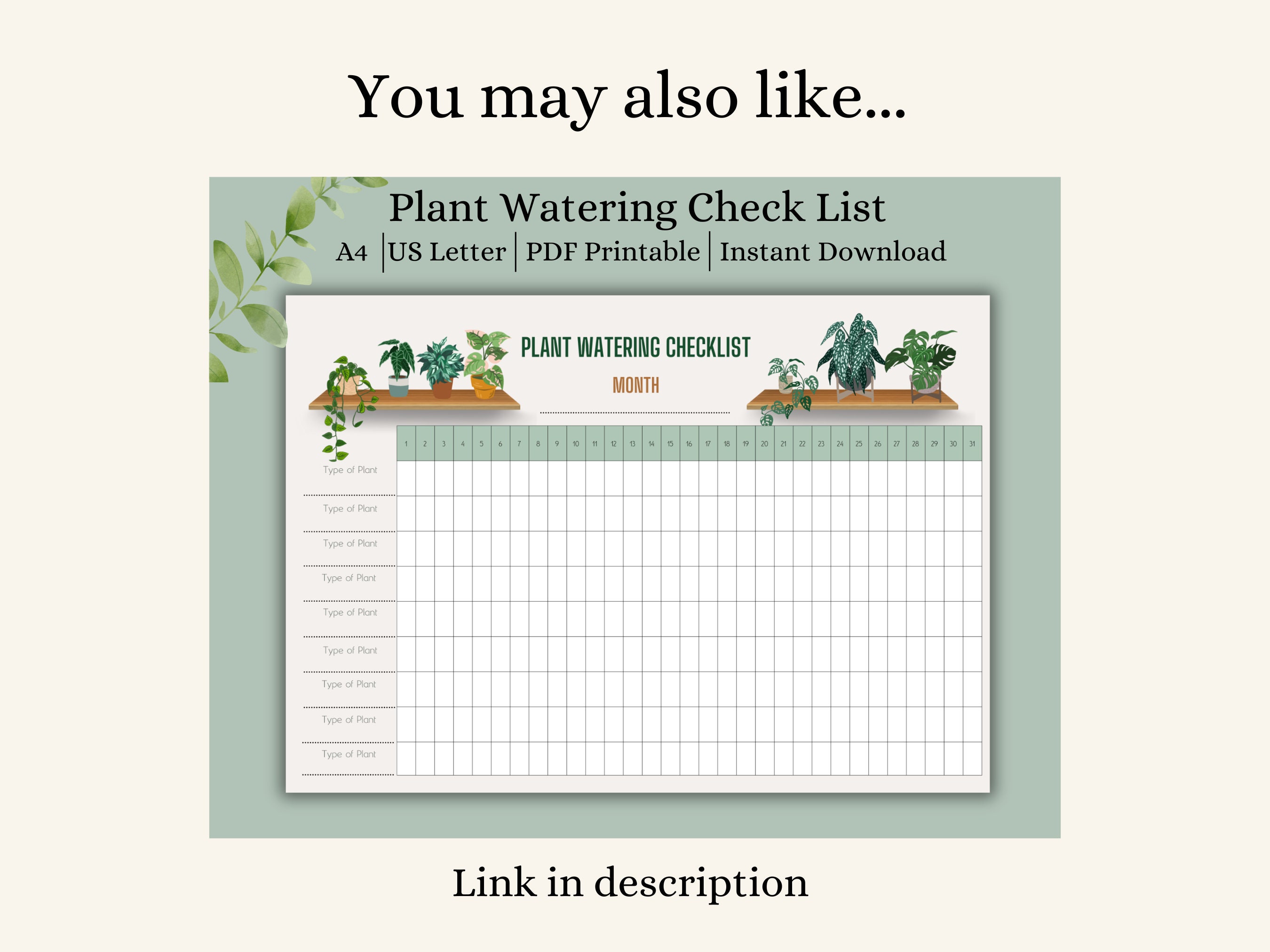 Weekly Plant Watering Chart, Houseplant Watering Schedule, Plant Care ...