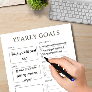 Goal Setting Planner, Goal Tracker, Productivity Template, Yearly Goals ...