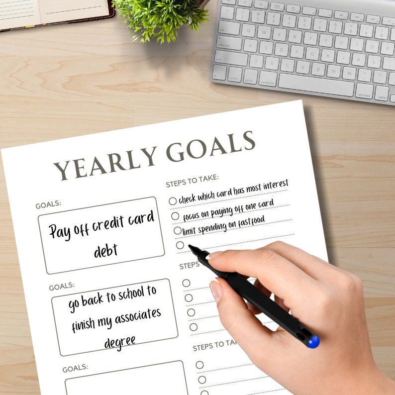 Goal Setting Planner, Goal Tracker, Productivity Template, Yearly Goals ...