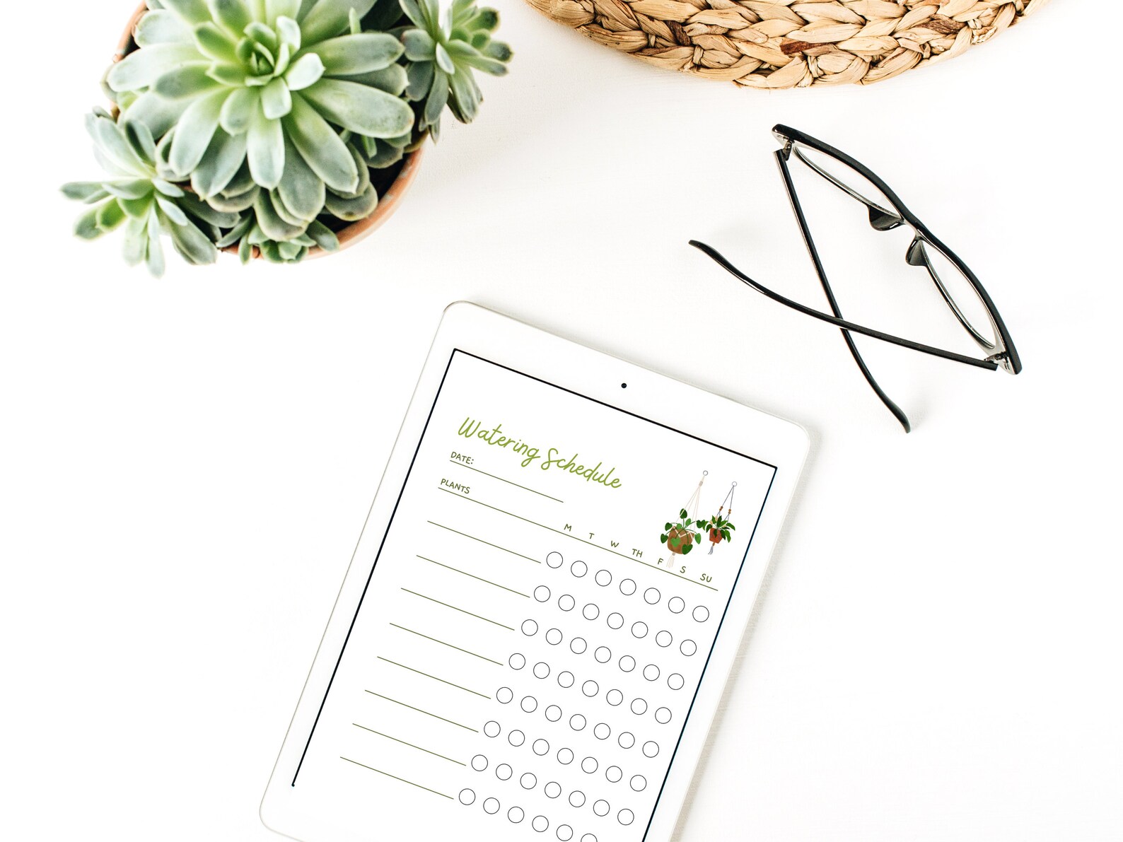 Weekly Plant Watering Chart, Houseplant Watering Schedule, Plant Care ...