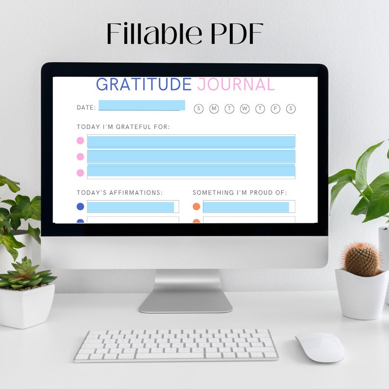 Daily Gratitude Planner Printable, 5-minute Gratitude Planner, Daily ...
