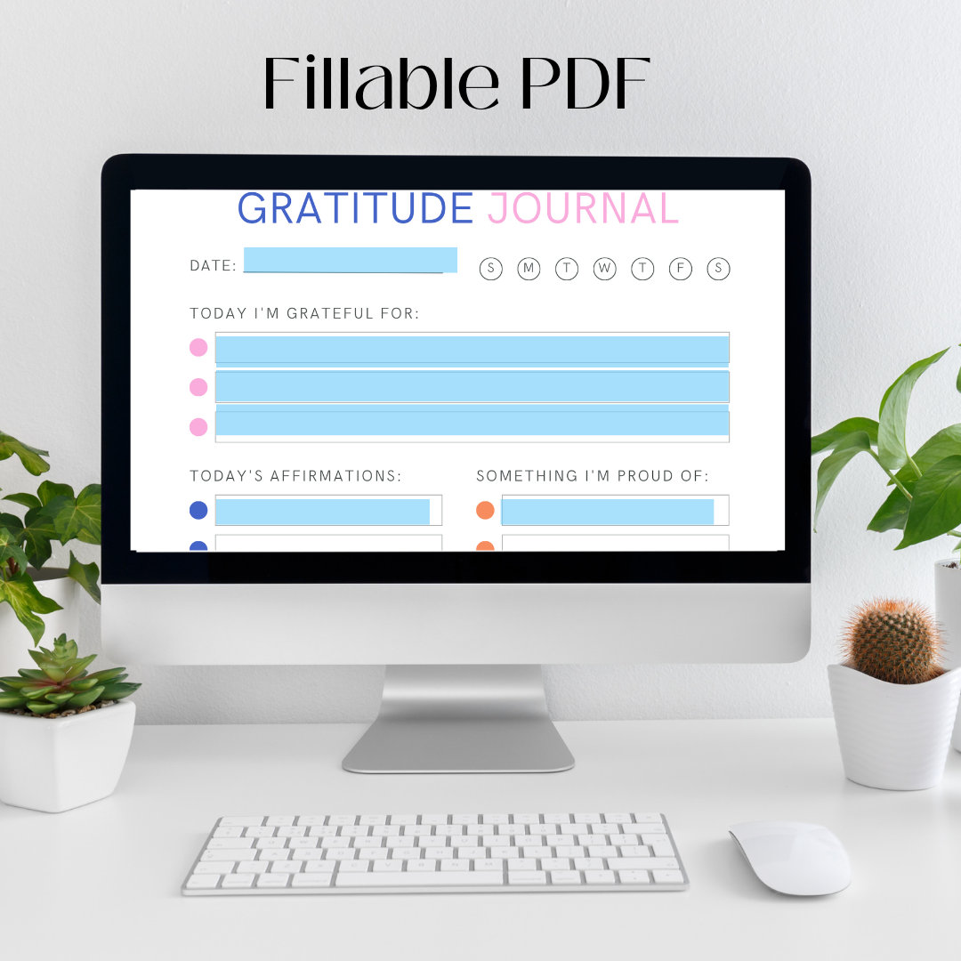 Daily Gratitude Planner Printable, 5-minute Gratitude Planner, Daily ...