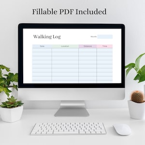 Walking Log Tracker Printable, Walking Journal, Steps Tracker, Miles ...
