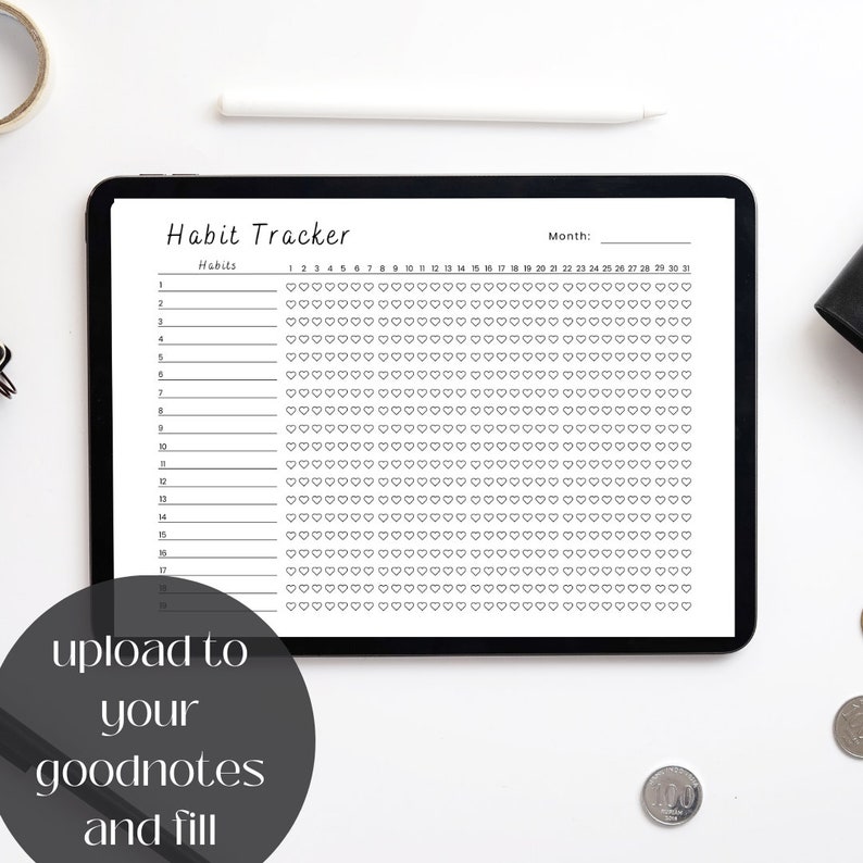 Monthly Habit Tracker Printable, Routine Tracker Landscape, Habit ...
