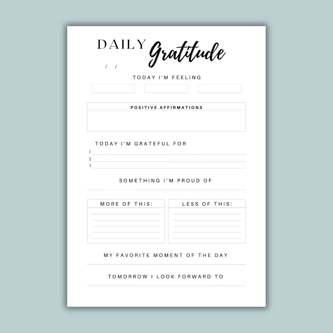 Gratitude Journal, Daily Gratitude Journal, Monthly Gratitude Journal ...