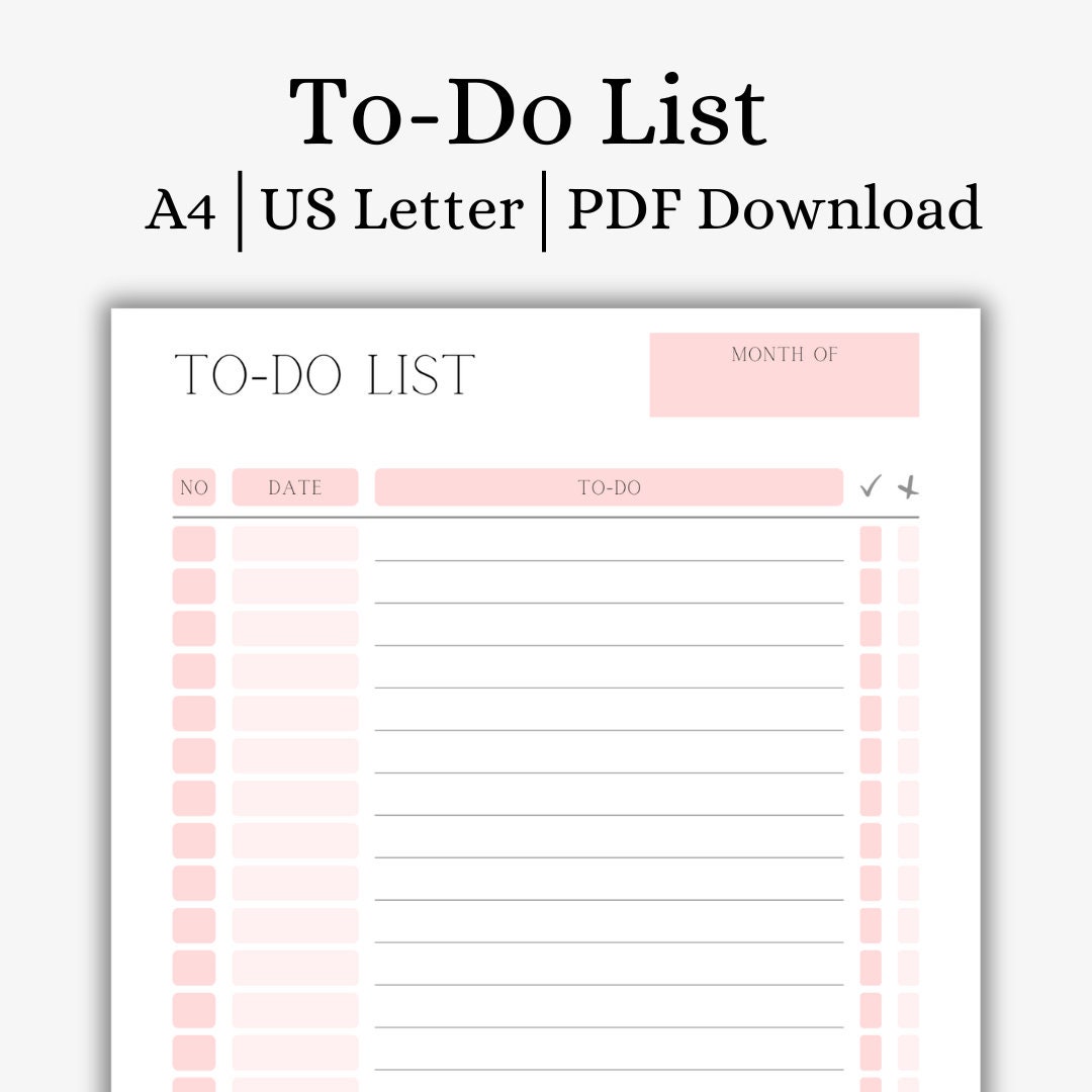 To Do Checklist Printable Template, Priority Planner, Task List ...
