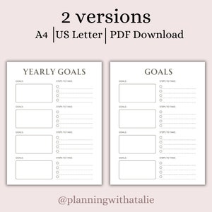 Goal Setting Planner, Goal Tracker, Productivity Template, Yearly Goals ...