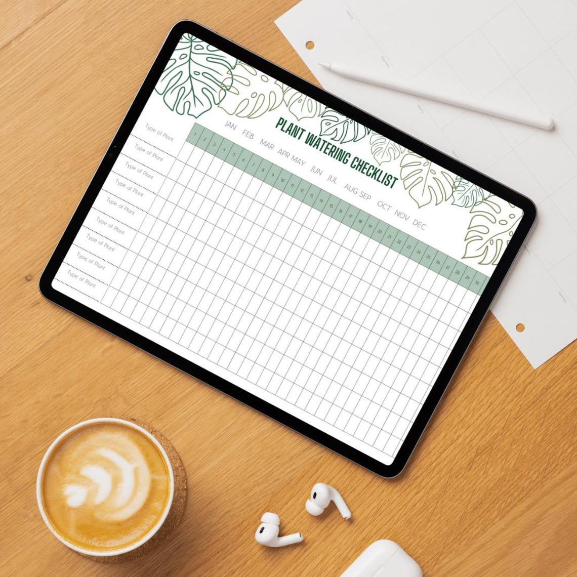 Plant Watering Tracker, House Plant Care Tracker, Watering Schedule ...