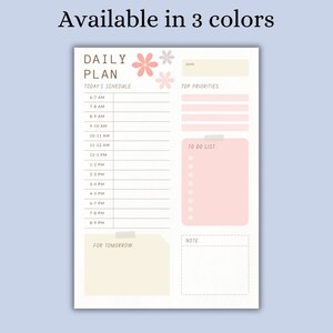 Daily Planner, Printable Todo List Planner, Top Priorities Template ...