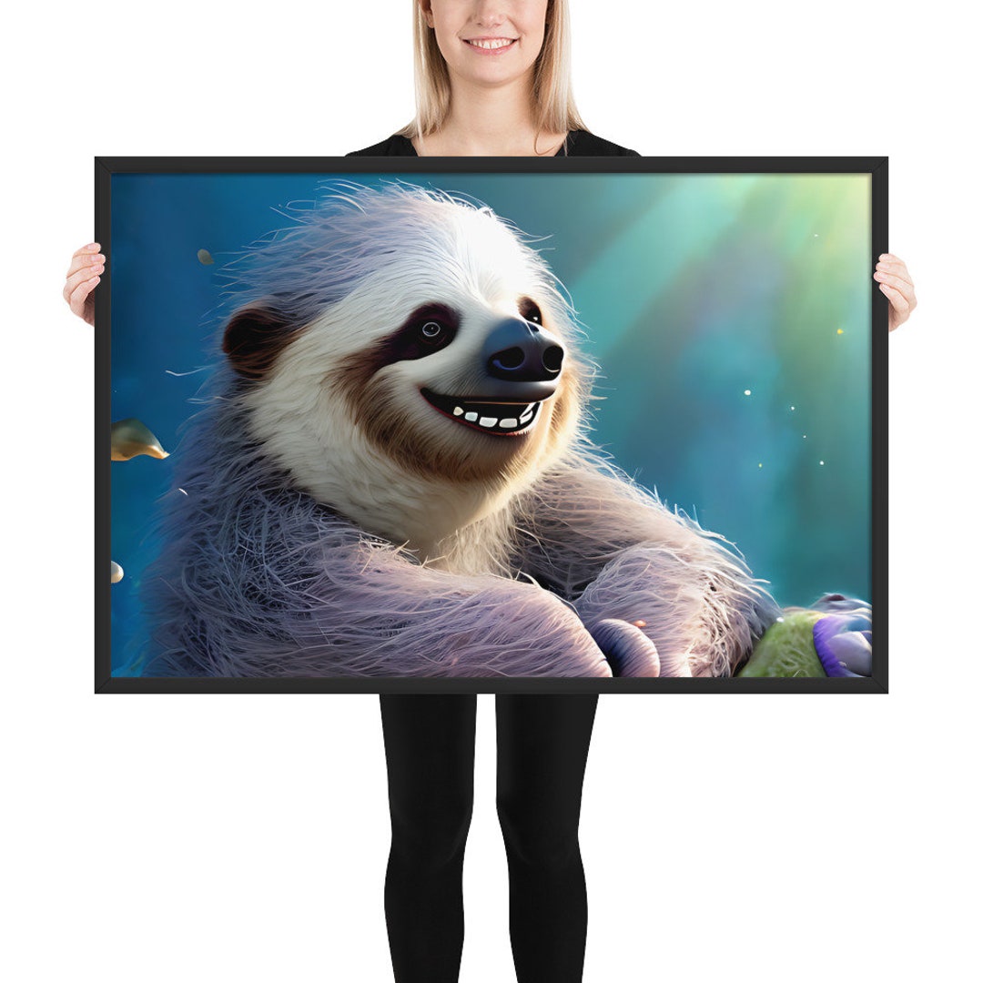 Funny Sloth as a Framed Poster on Matt Paper - Etsy