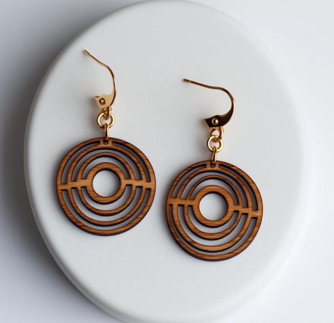 Circle Shape Wood Earring Svg Dxf Png Eps Laser Cut File Digital ...