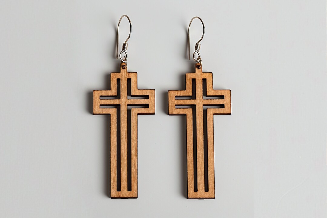 Ornate Cross Wood Earring Svg Laser Cut File Digital Download - Etsy