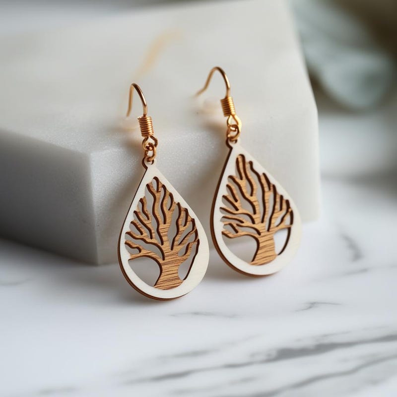 Wood Earrings - Etsy