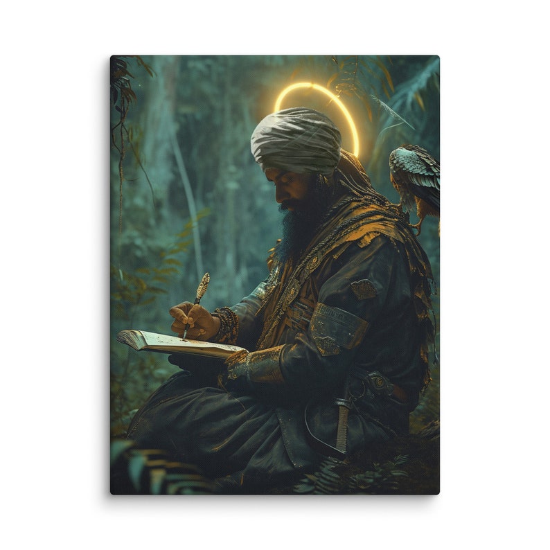 Printed Canvas | Guru Gobind Singh Ji Writing the Zafarnama | 10th Guru ...